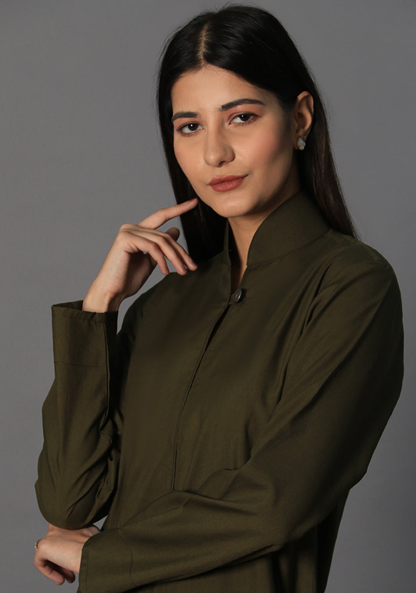 Poly Viscose Chive Iris Fit Suit– Parishae